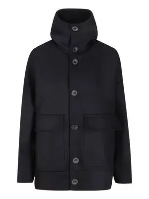 CINI Button-up Hooded Jacket - Blue
