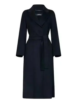 Max Mara Belted Wool Coat - Blue