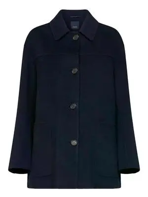 Max Mara Single-breasted Wool Coat - Blue