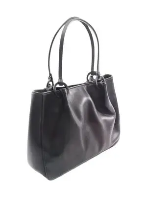 Gucci 2000s Pouch Leather Tote Bag - Black