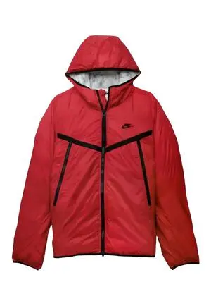 Nike Logo Detail Hooded Jacket - Red