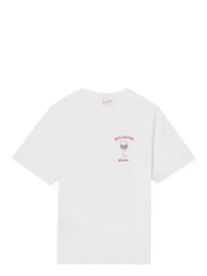 MC2 SAINT BARTH Emilie Rhinestone Embellished T-shirt - White