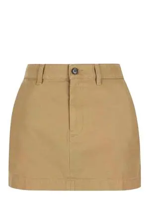 Balenciaga Logo Patch Mini Skirt - Neutrals