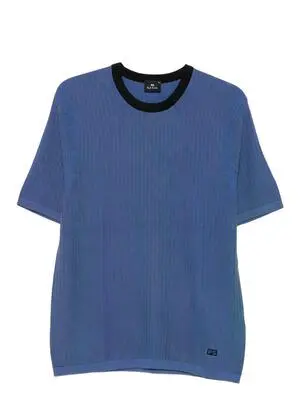 Paul Smith Ribbed-knit Cotton T-shirt - Blue