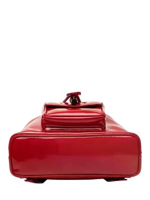 Gucci Patent Bamboo Drawstring Backpack - Red