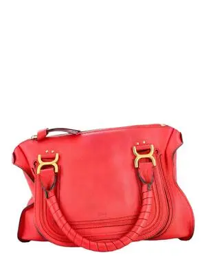Chloé Marcie Leather Large Shoulder Bag - Red