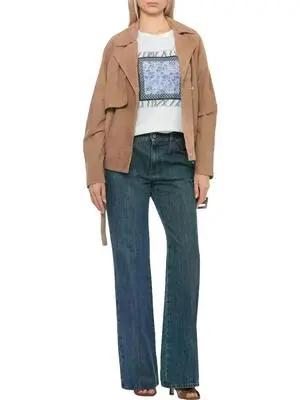 Marella Belted Suede Jacket - Neutrals