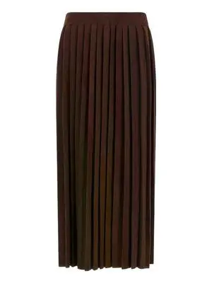 Fabiana Filippi Knitted Pleated Skirt - Brown