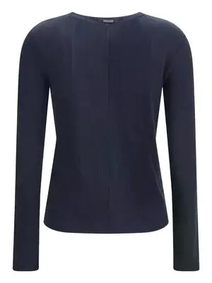 Max Mara Ribbed Long-sleeve T-shirt - Blue