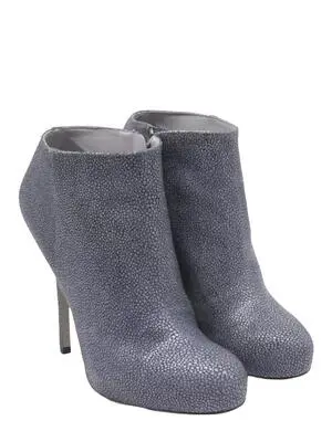 SERGIO ROSSI Shagreen-effect Ankle Boots - Grey