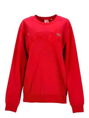 SUPREME Supreme X Lacoste Live Red Cotton Embroidered Logo Crew Neck Sweater