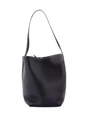 THE ROW Medium Leather Shoulder Bag - Black