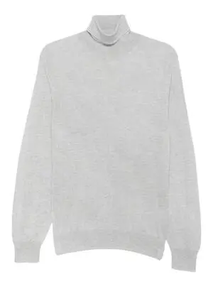 Canali Roll-neck Fine Knit Wool Sweater - Grey