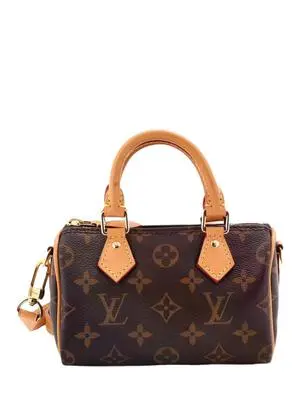LOUIS VUITTON Speedy Bandouliere Nm Monogram Canvas Nano Crossbody Bag - Brown