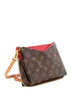 LOUIS VUITTON Monogram Canvas Pallas Clutch Bag - Brown