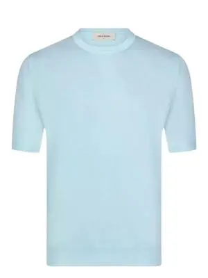 GRAN SASSO Short Sleeve Crew Neck Sweater - Blue