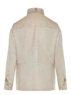 MANDELLI Enrico Mandelli Herringbone High-Neck Jacket