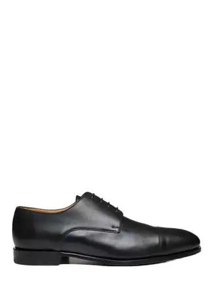 AMEDEO TESTONI Cap Toe Lace-up Derby Shoes - Black