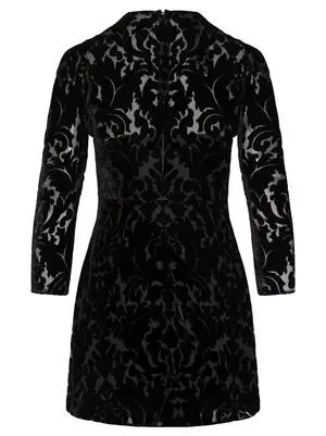 Gucci Devoré Pattern Mini Dress - Black