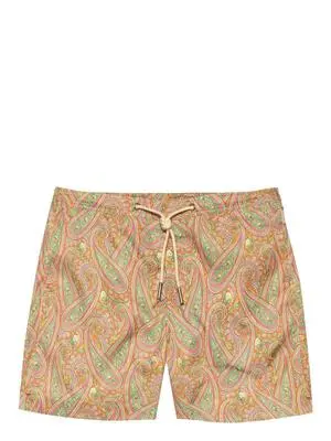 Orlebar Brown Bulldog Paisley Print Drawstring Swim Shorts - Orange