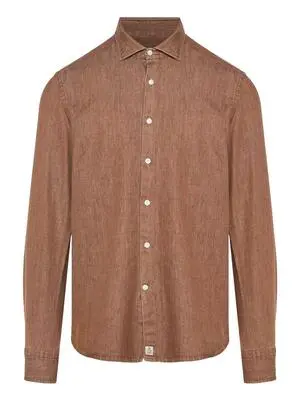 SONRISA Long-sleeve Button-down Shirt - Brown