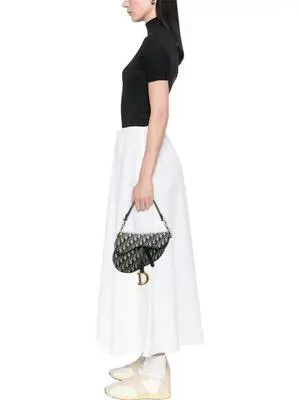 Dior 2018 Oblique Canvas Saddle Shoulder Bag - Blue