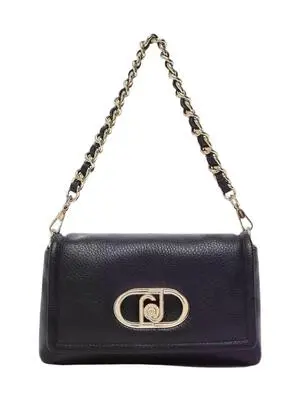 Liu Jo Lapuffy Medium Shoulder Bag With Chain Strap - Black