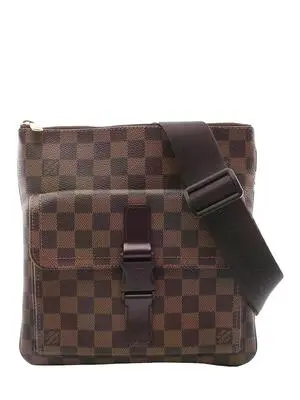 LOUIS VUITTON Damier Ebene Pochette Melville Crossbody Bag - Brown