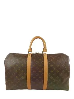 LOUIS VUITTON Monogram Keepall 45 Travel Bag - Brown