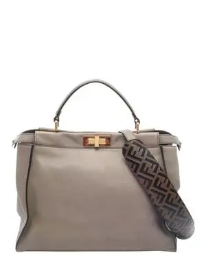 FENDI Fendi Large Leather Peekaboo Satchel