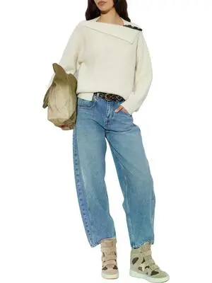 Isabel Marant Étoile Thais Ribbed Knit Sweater With Toggle Fastening - Neutrals