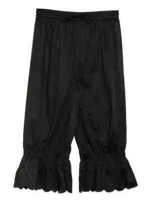 Staud Renzo Trousers With Broderie-anglaise Trim - Black