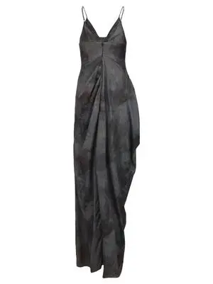 ELYWOOD Ombré Draped Asymmetrical Maxi Dress - Grey