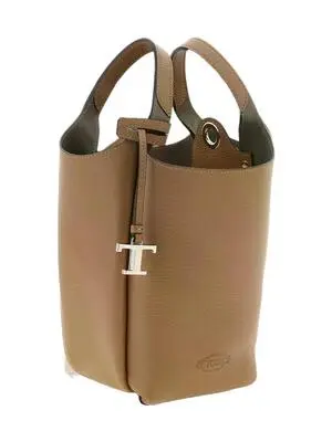 TOD'S T Timeless Leather Bucket Bag - Brown