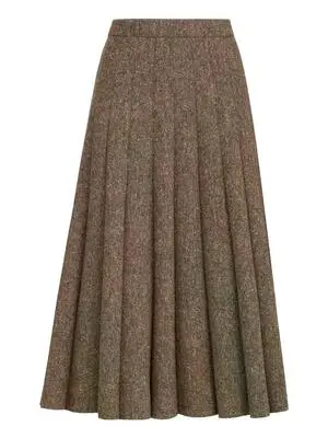BRUNELLO CUCINELLI Brunello Cucinelli Donegal Virgin Wool Pleated Skirt
