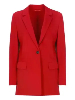 EMME Single-breasted Notched Lapel Blazer - Red