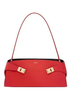 FERRAGAMO Gancini Plaque East-west Bag - Red
