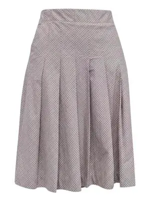 Theory Plaid Pleated Midi Skirt - Neutrals