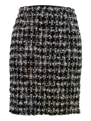 LANVIN Bouclé Tweed Mini Skirt - Black
