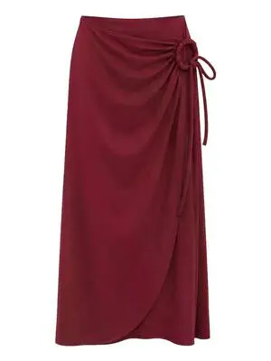Max Mara Wrap Midi Skirt - Red