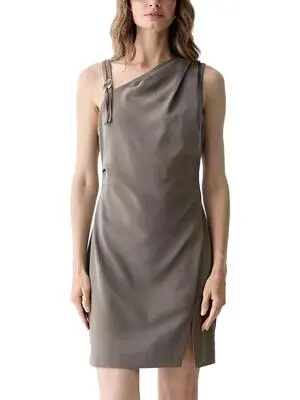 Guess Livia Asymmetric Mini Dress - Brown