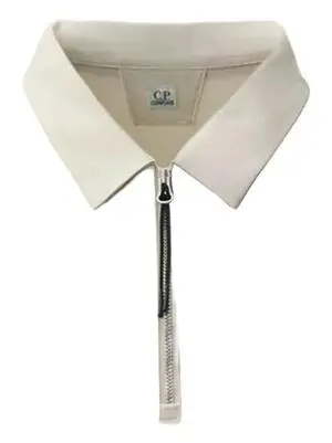 C.P. COMPANY Zip-fastening Long-sleeve Polo Shirt - Neutrals