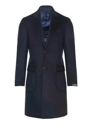 BARBA NAPOLI Single-breasted Cashmere Coat - Blue