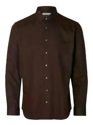 SELECTED Slim-fit Shirt - Brown