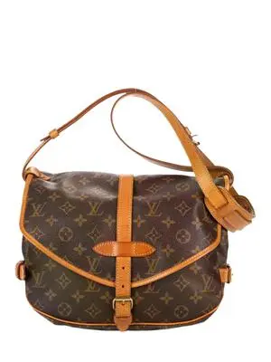 LOUIS VUITTON Monogram Canvas Pm Saumur Cross Body Bag - Brown
