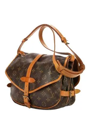 LOUIS VUITTON Monogram Canvas Pm Saumur Cross Body Bag - Brown