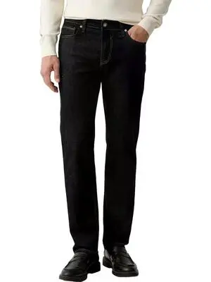 Guess Straight-leg Jeans With Logo Patch - Blue