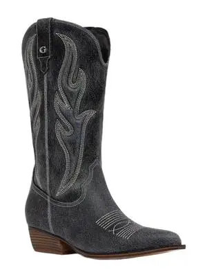 Guess Largena Cowboy Boots - Black