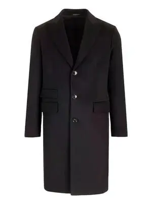 AL DUCA D’AOSTA 1902 Single-breasted Peak Lapel Coat - Black