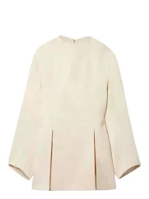 Khaite Mahni Pleated Long-sleeve Top - Neutrals